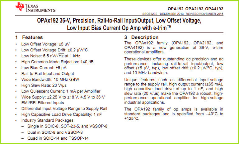 OPA192, OPA2192, OPA4192